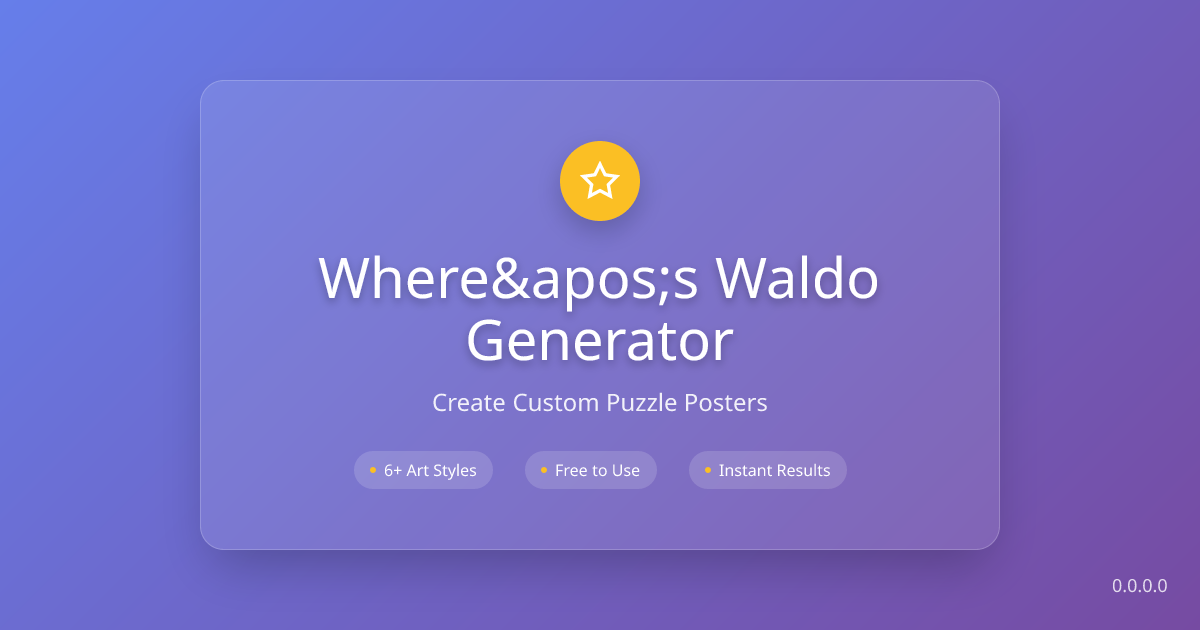 Where's Waldo Generator | AI Poster Creator in Minutes